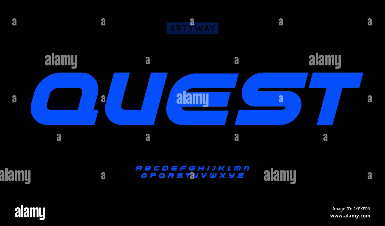 Athletic boldface alphabet, dynamic sans serif letters, bold sleek ...