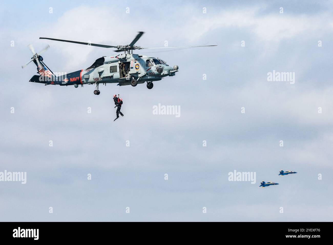 An MH-60R helicopter, attached to Helicopter Maritime Strike Squadron ...