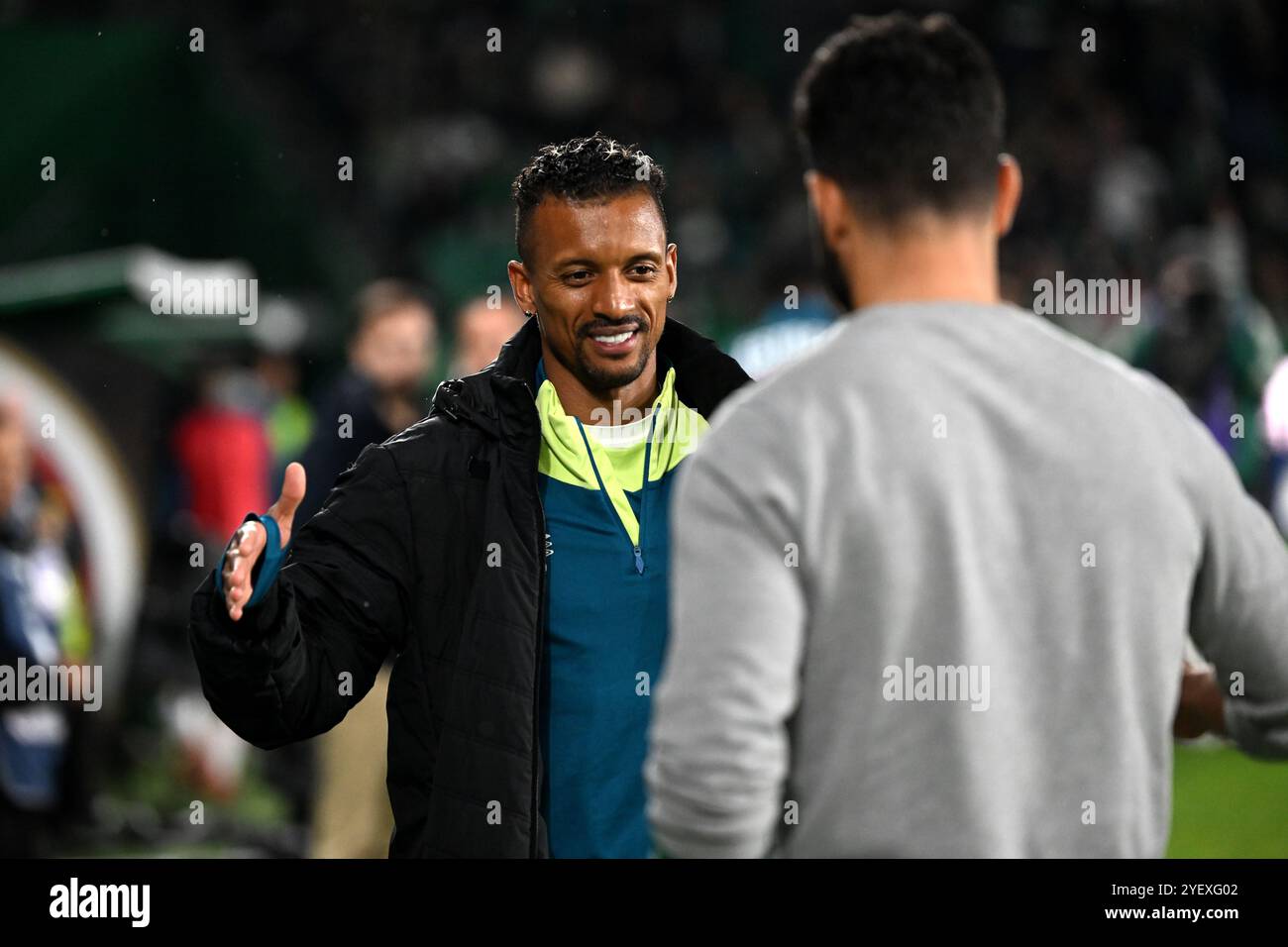 Former Manchester United and current Estrela Amadora player Nani shake ...