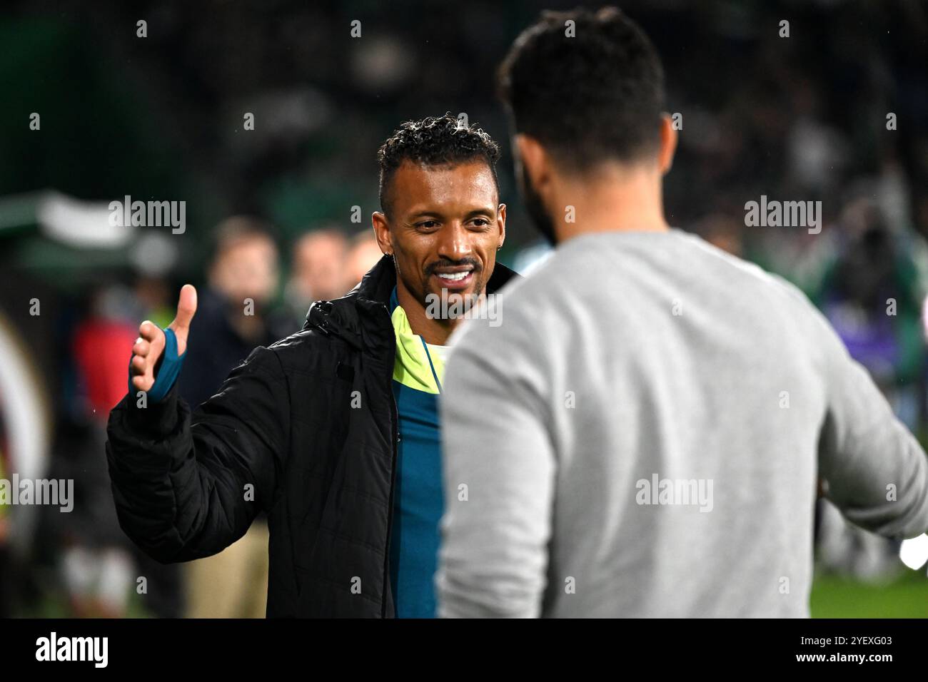 Former Manchester United and current Estrela Amadora player Nani shake ...
