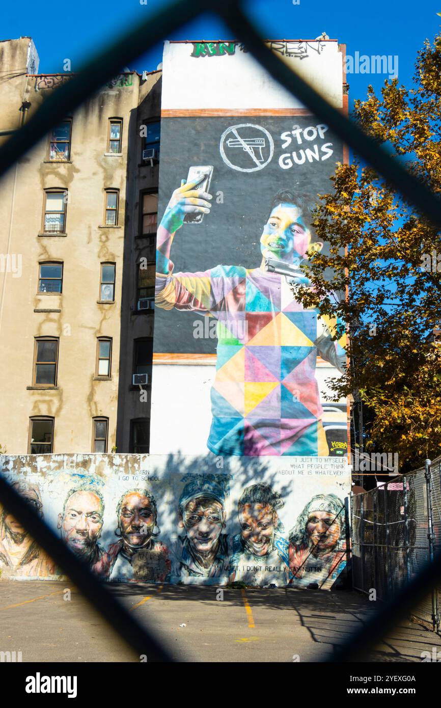 Stop Guns street mural by Brazilian artist Edouard Kobra in Eldridge ...