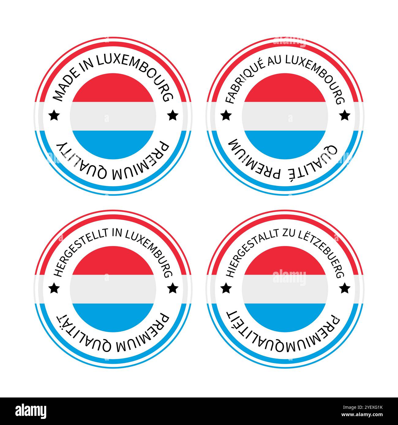 Made in luxembourg round Stock Vector Images - Alamy