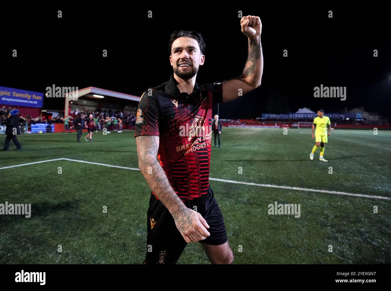 Tamworth's Kyle Finn celebrates victory following the Emirates FA Cup ...
