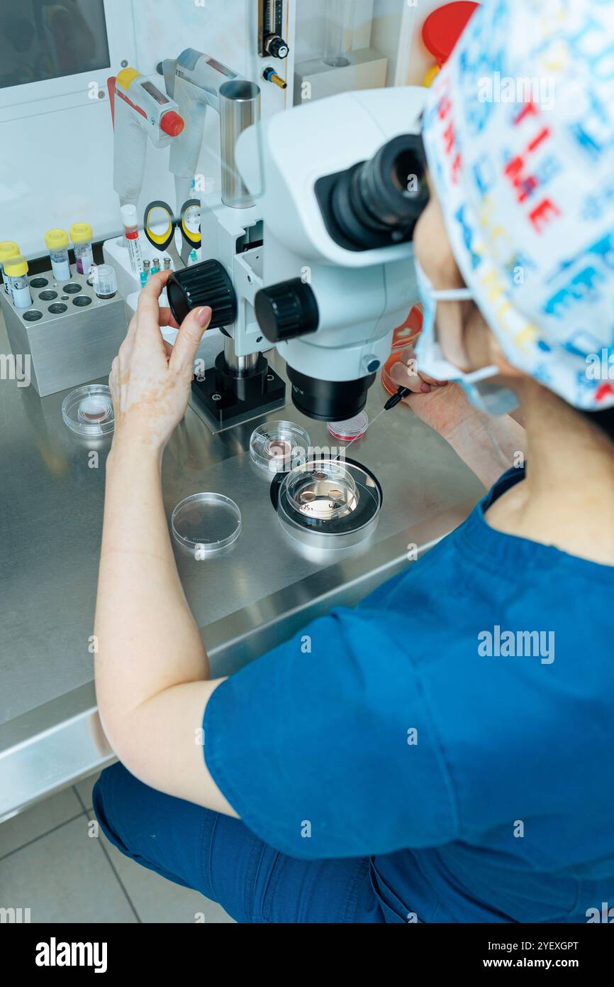 Modern multifunctional medical microscope, experiments on modern ...