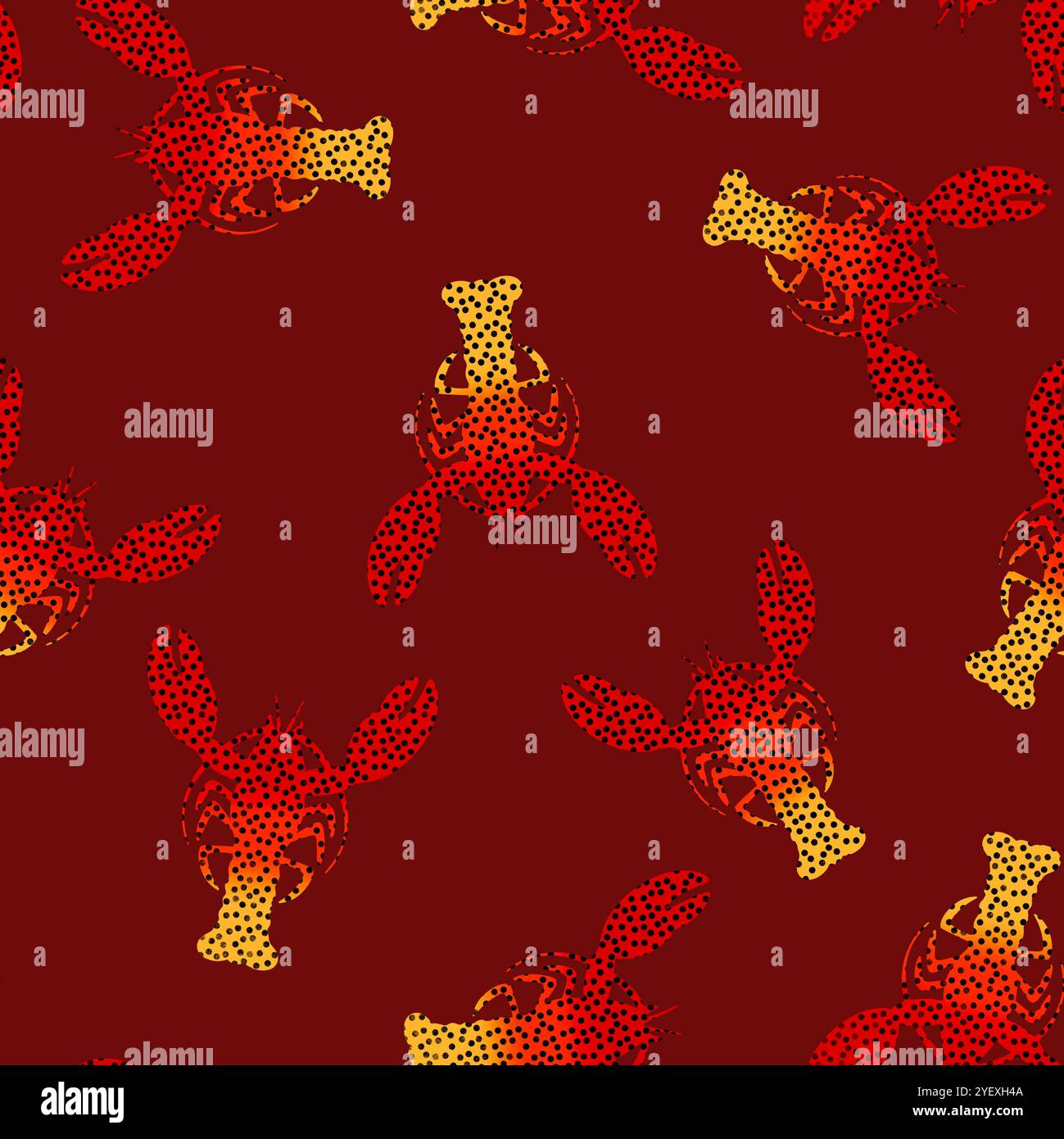 Summer ocean animals seamless lobster pattern for wrapping paper and ...