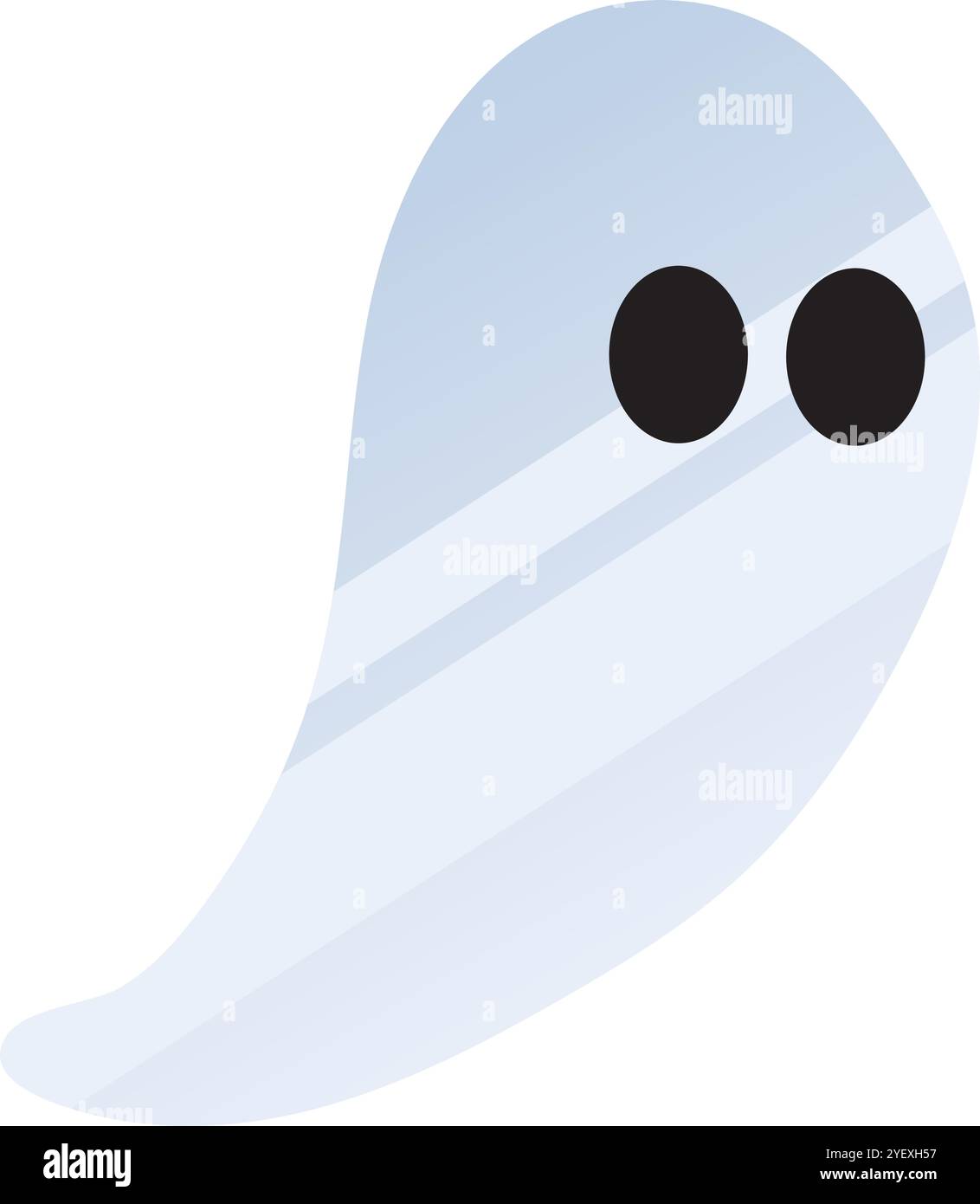 Blue ghost cartoon with simple shape and black eyes, Vector Stock ...