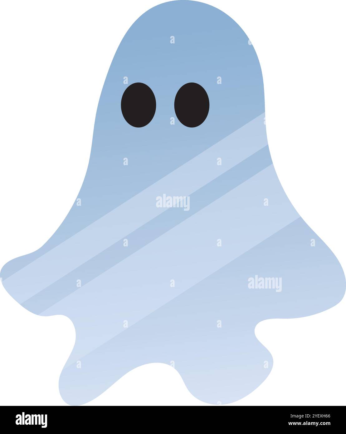 Blue ghost cartoon with simple shape and black eyes, Vector Stock ...