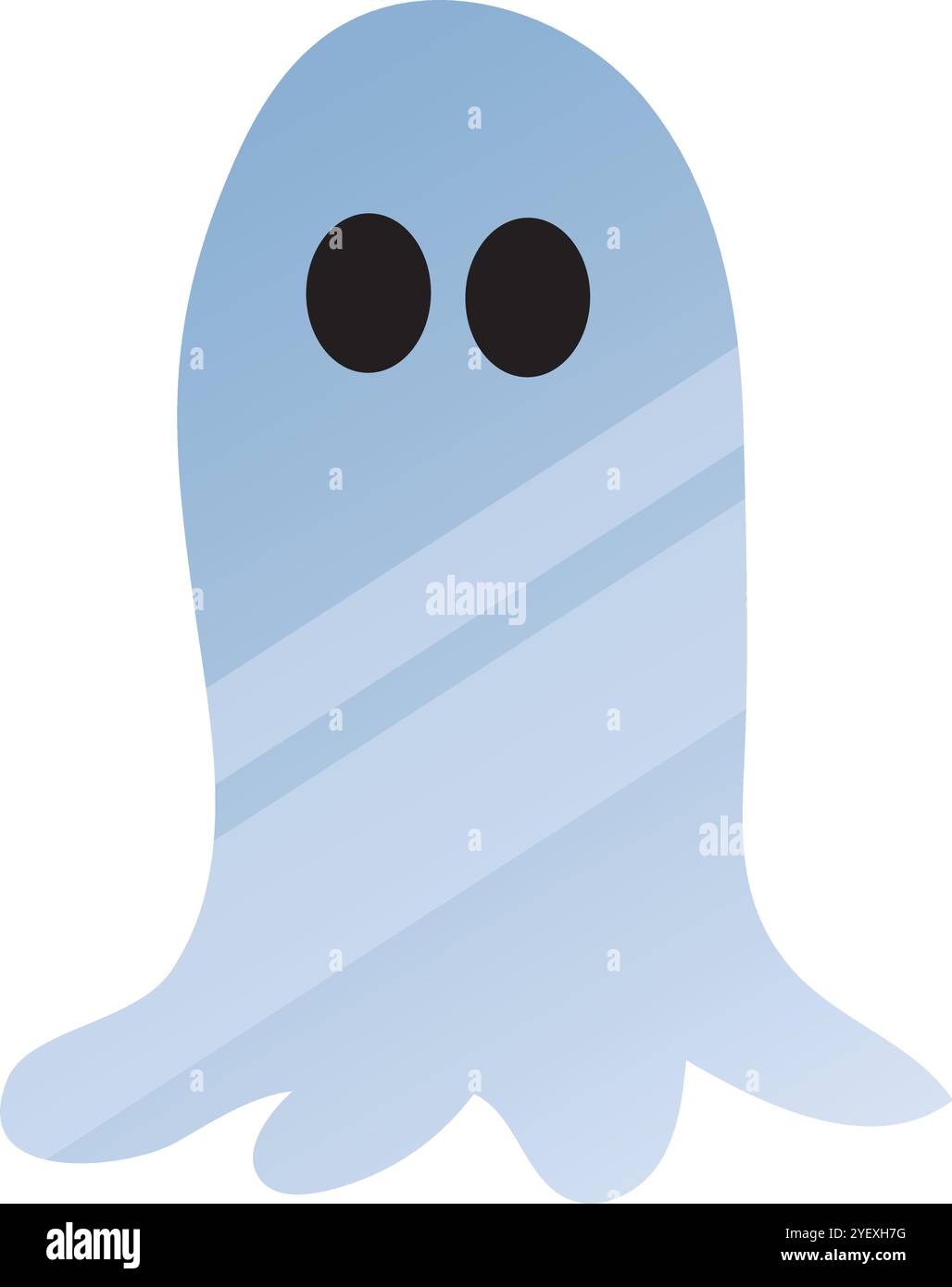 Blue ghost cartoon with simple shape and black eyes, Vector Stock ...