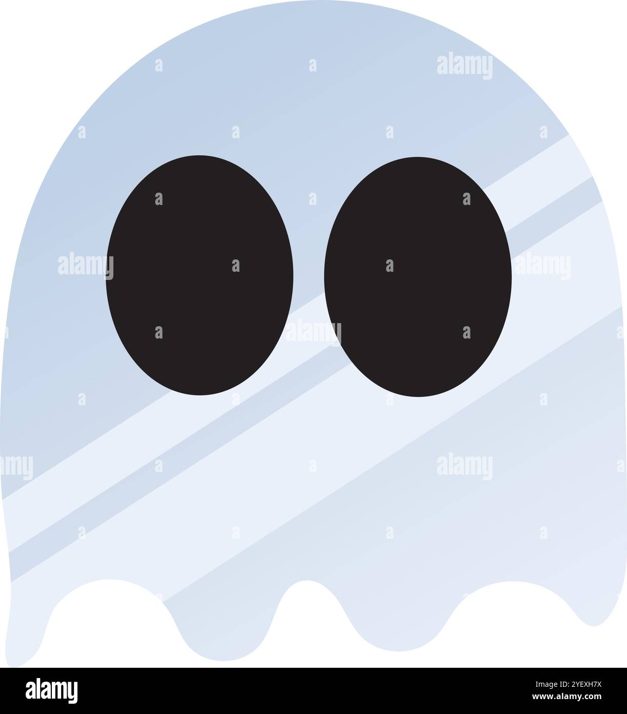 Blue ghost cartoon with simple shape and black eyes, Vector Stock ...