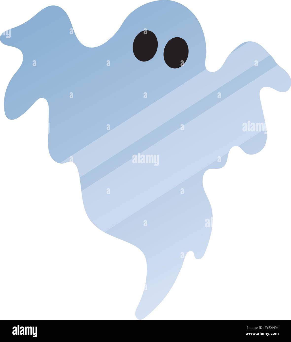 Blue ghost cartoon with simple shape and black eyes, Vector Stock ...