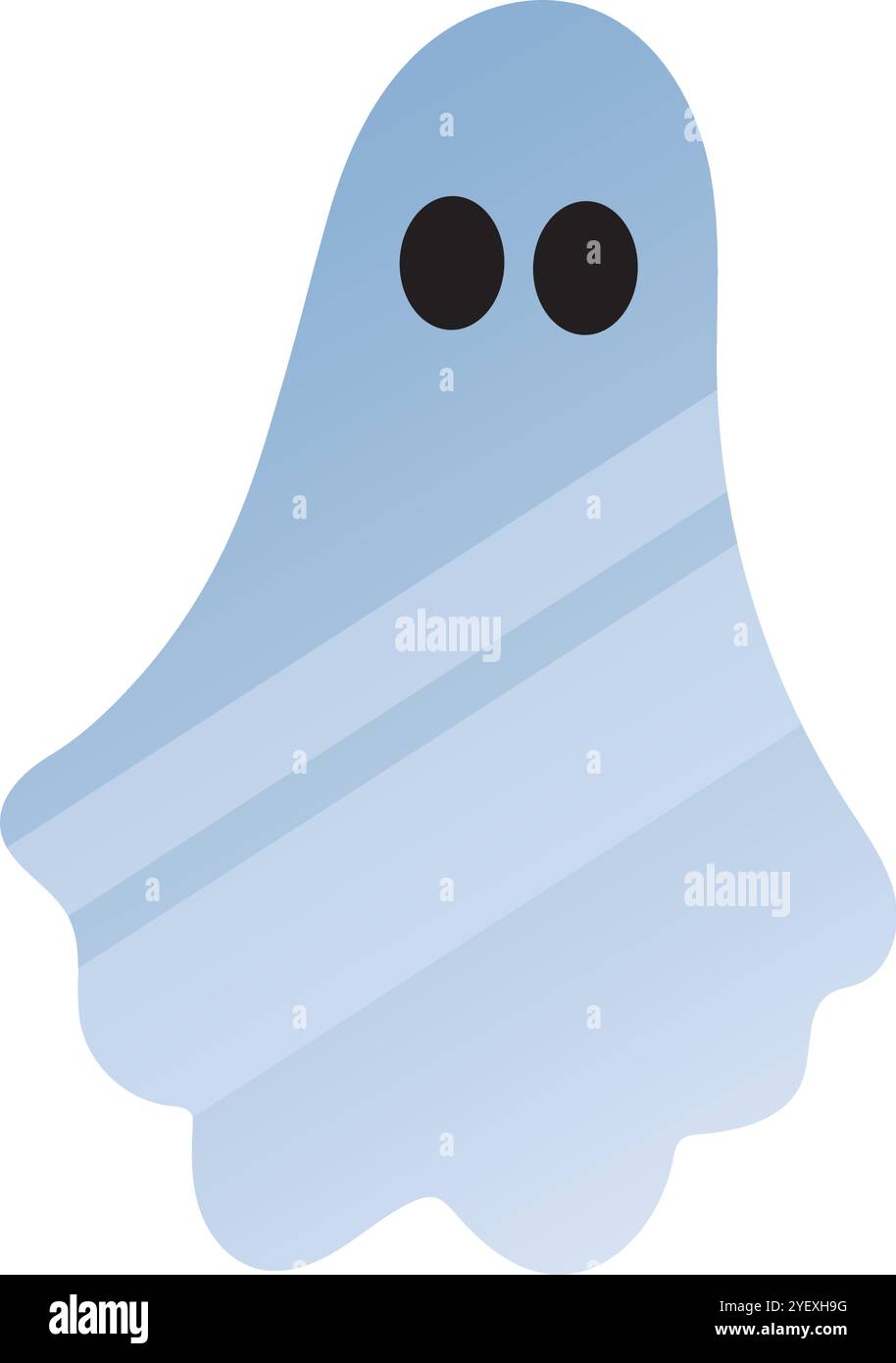Blue ghost cartoon with simple shape and black eyes, Vector Stock ...