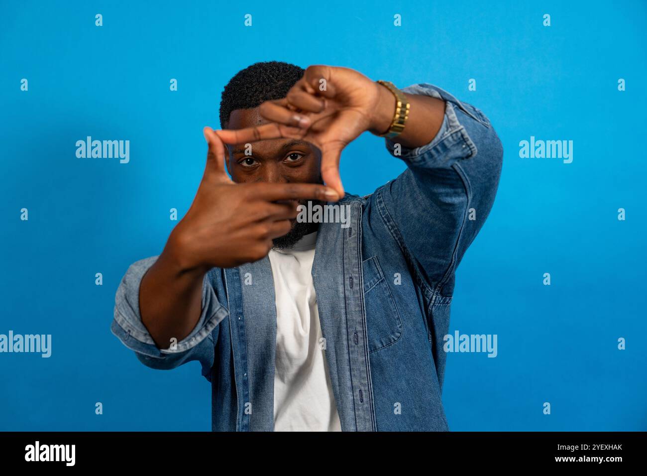 Black man hand one finger head hi-res stock photography and images - Alamy