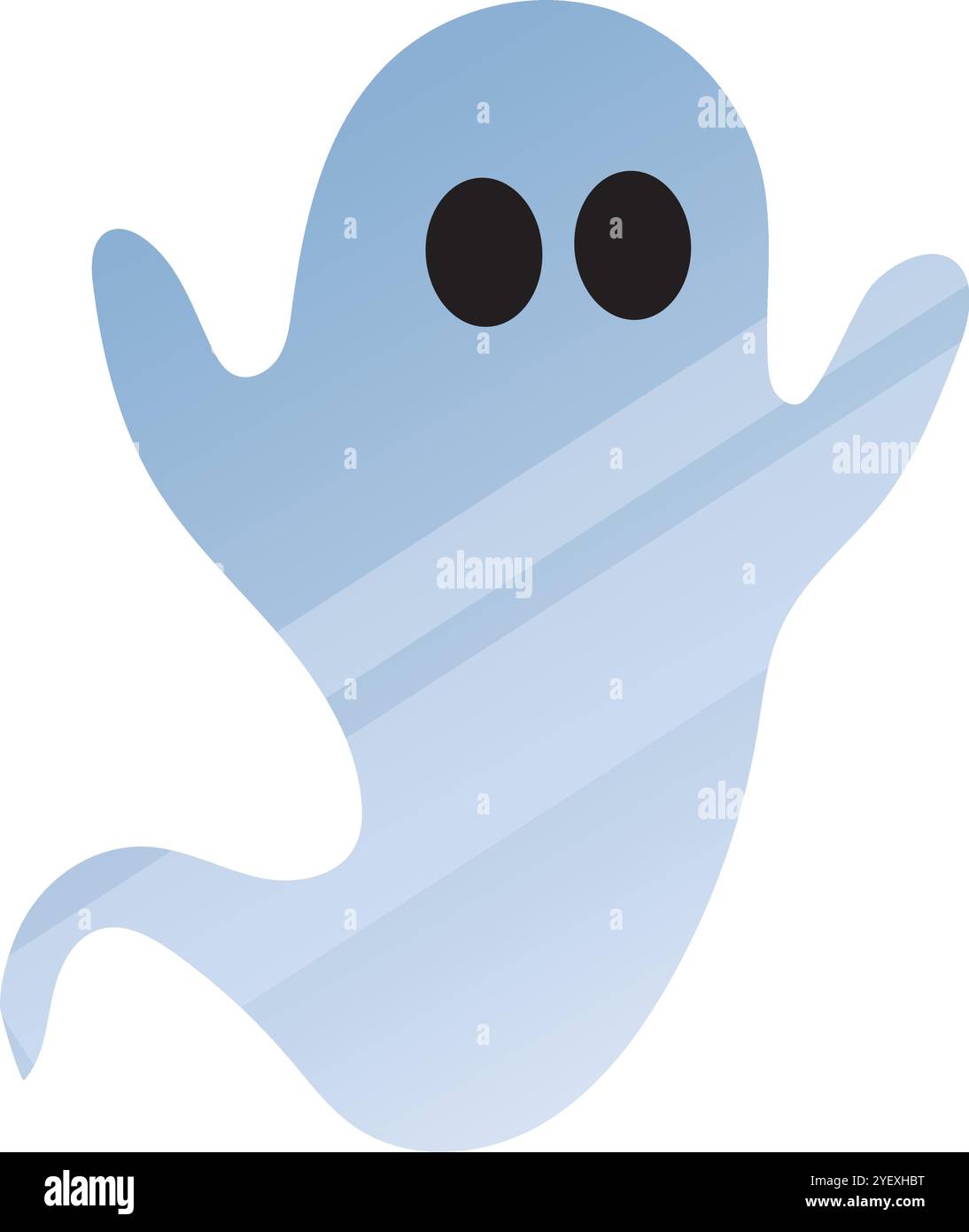 Blue ghost cartoon with simple shape and black eyes, Vector Stock ...