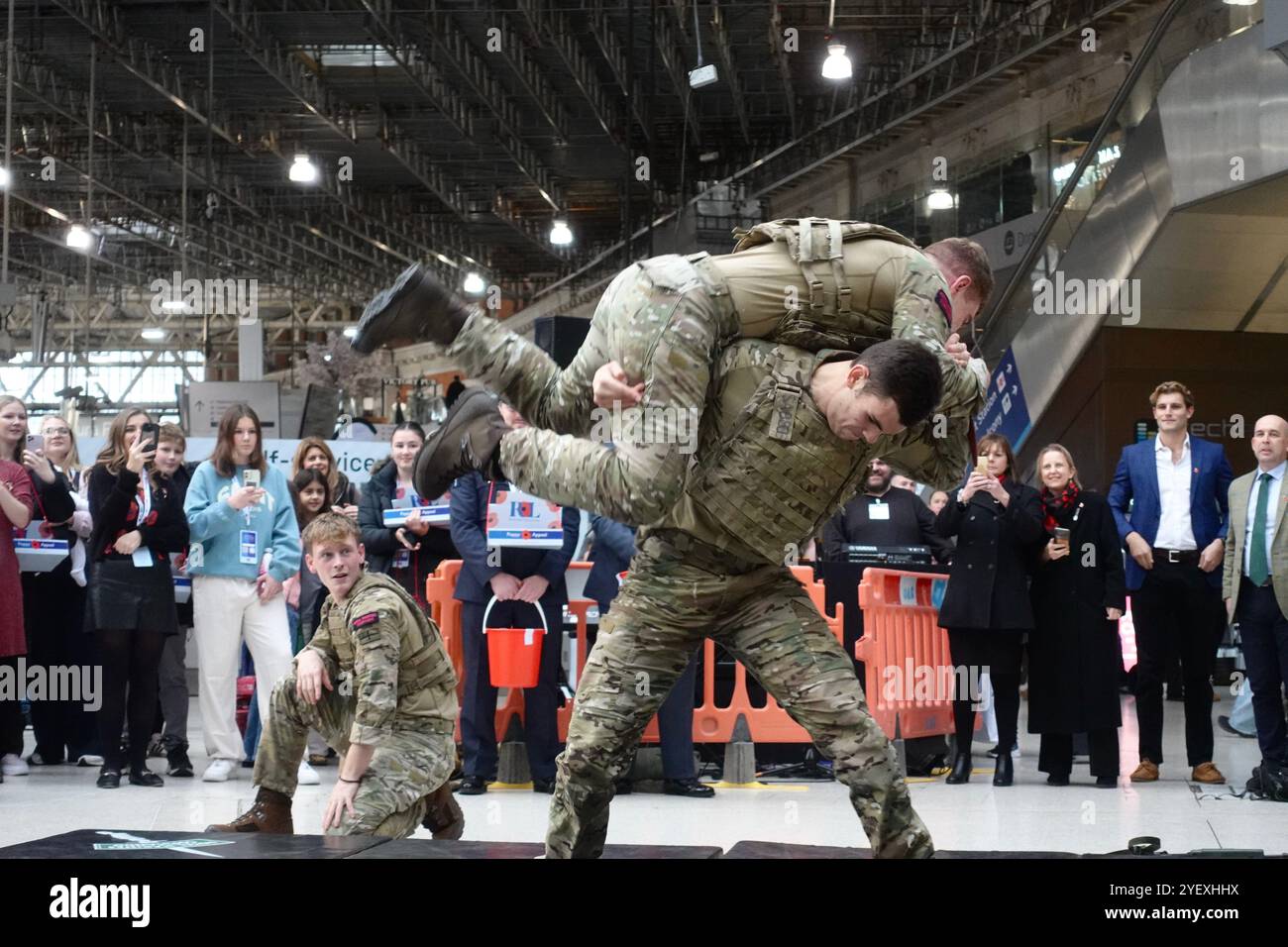 The Royal Marines Commandos hold a physical demonstration in Waterloo ...