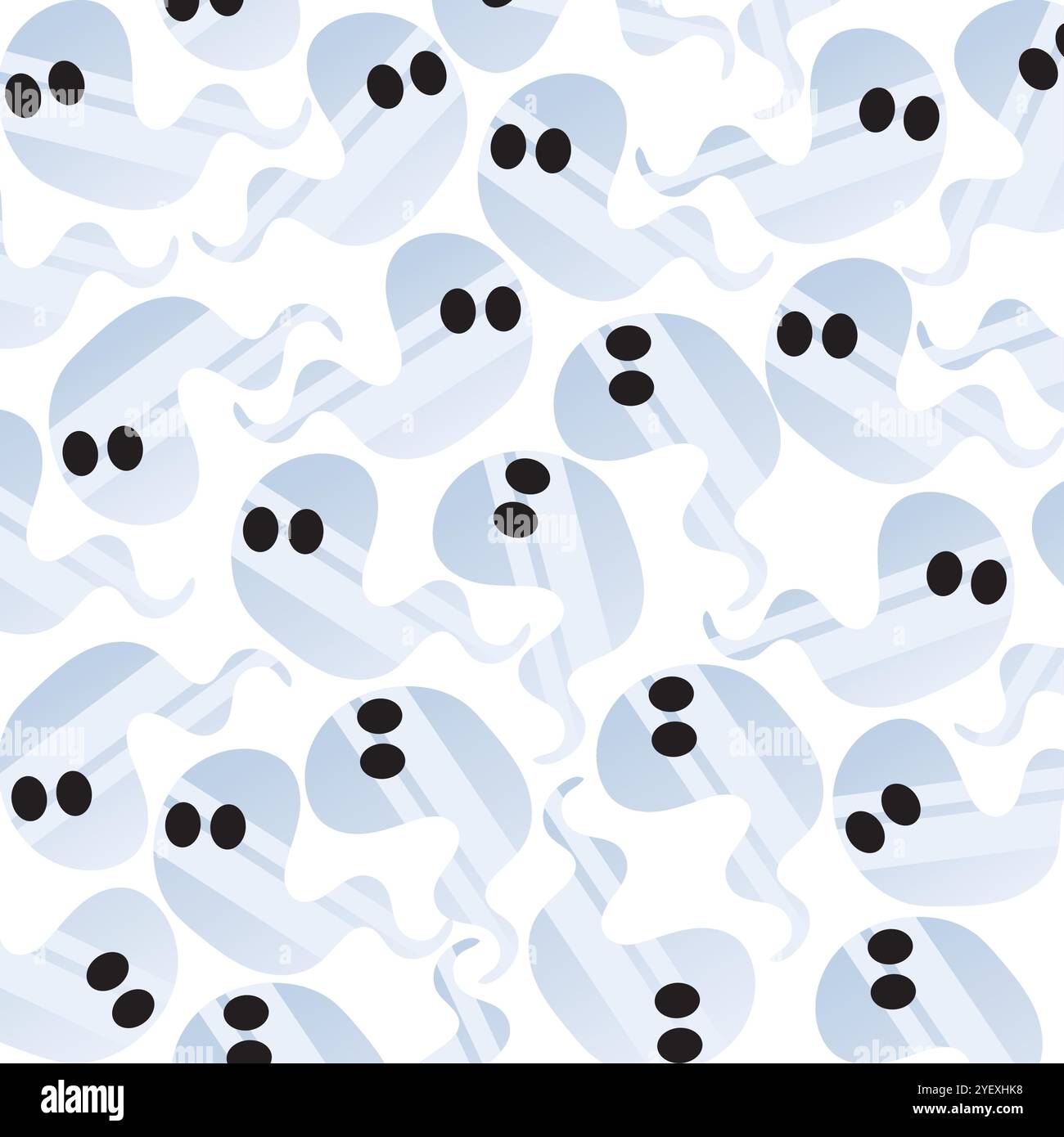 Pattern of blue cartoon ghosts for Halloween decor, Vector Stock Vector ...