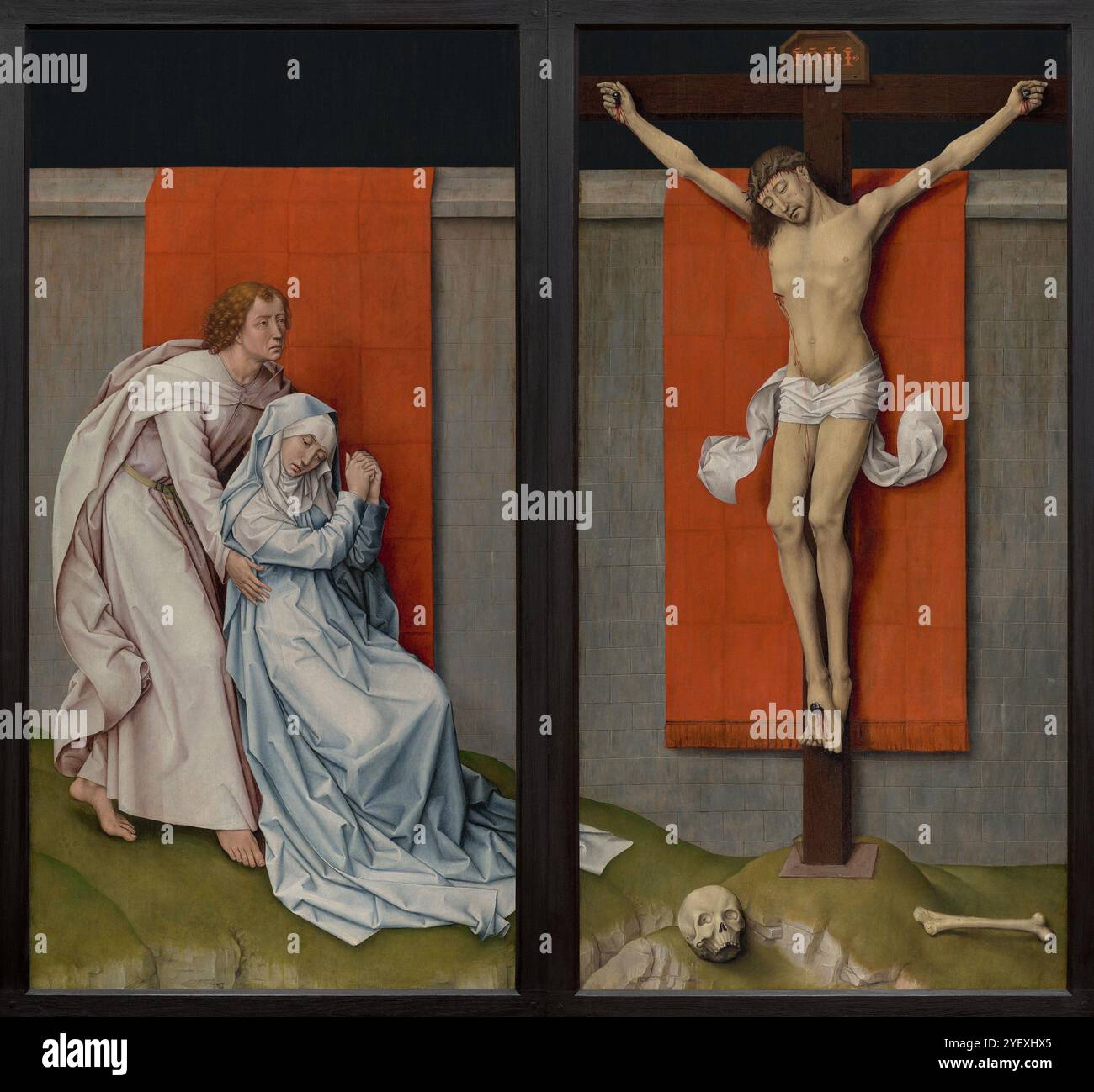 The Crucifixion, with the Virgin and Saint John the Evangelist Mourning c. 1460 Rogier van der ...