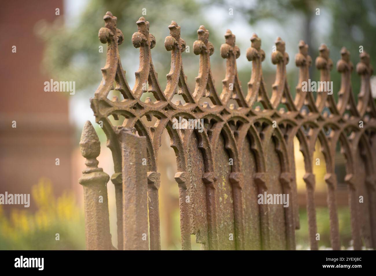 Rusty fence of a sailor's grave from the 18th century near an old ...