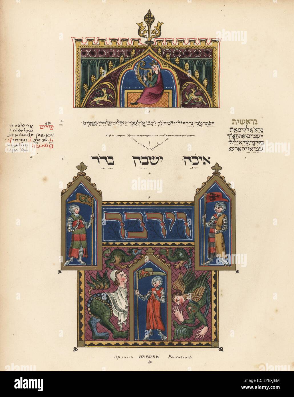 Hebrew Pentateuch owned by the Duke of Sussex. Book of Genesis 1 ...