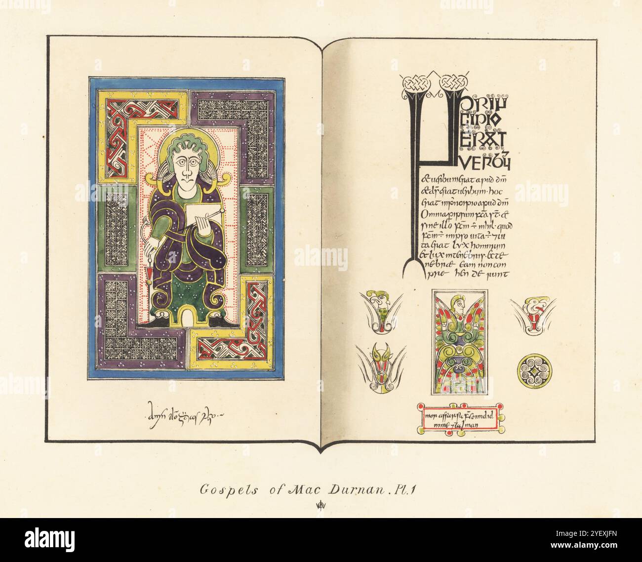 Gospels of Maeiel Brith Mac Durnan, or Mac Durnan Gospels, in the ...