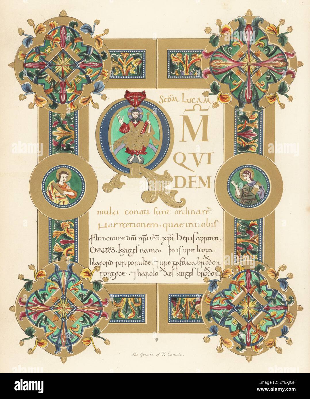 Latin Gospels of King Cnut (King Canute), British Museum, Royal MS 1 D ...