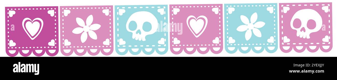 Papel picado banner holiday Stock Vector Images - Alamy