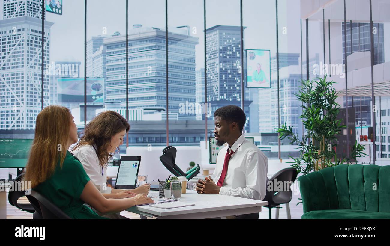 Team recruiters interviewing job applicant hi-res stock photography and ...