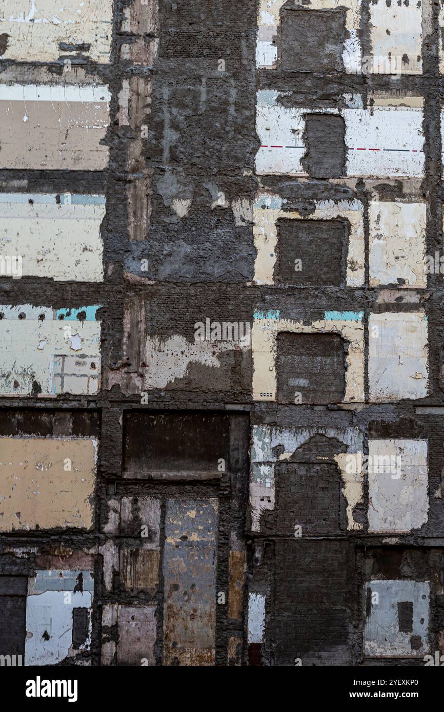 Wall of demolished building. Deconstruction of building. Ruin scene ...