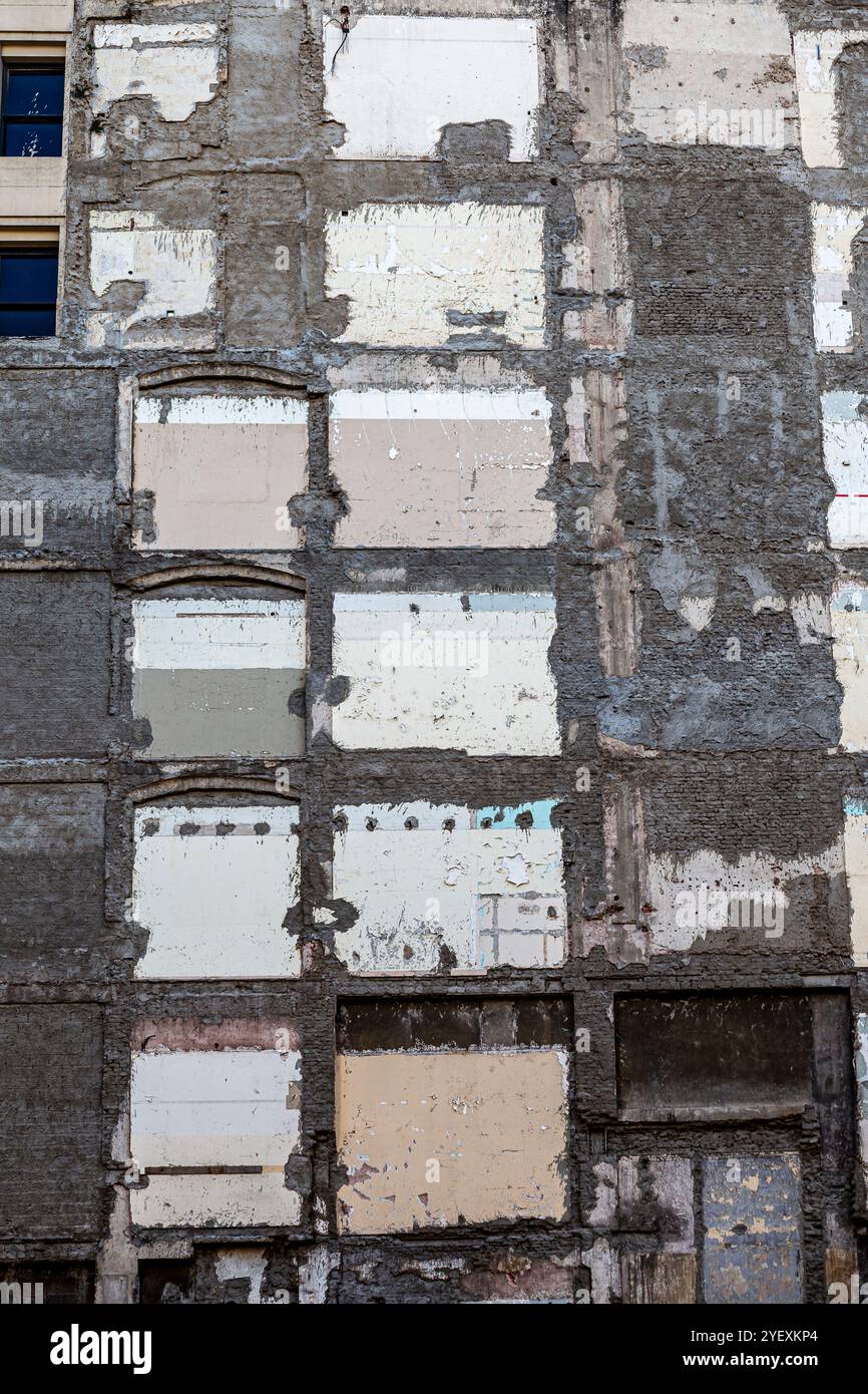 Wall of demolished building. Deconstruction of building. Ruin scene ...