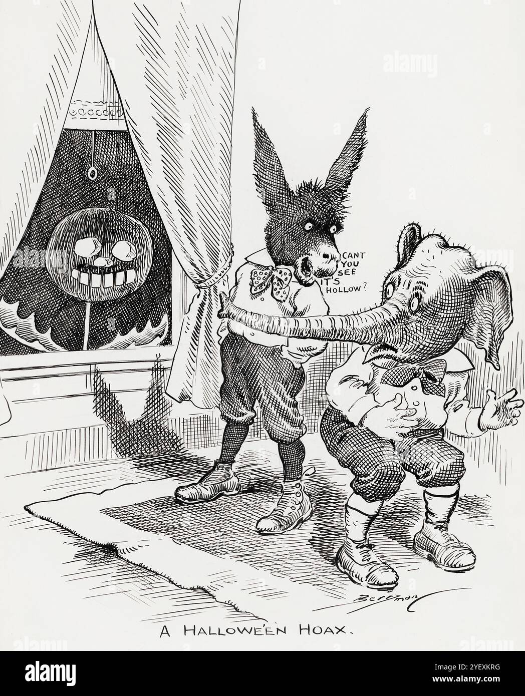 This illustration entitled, "Halloween Hoax", by cartoonist Clifford ...