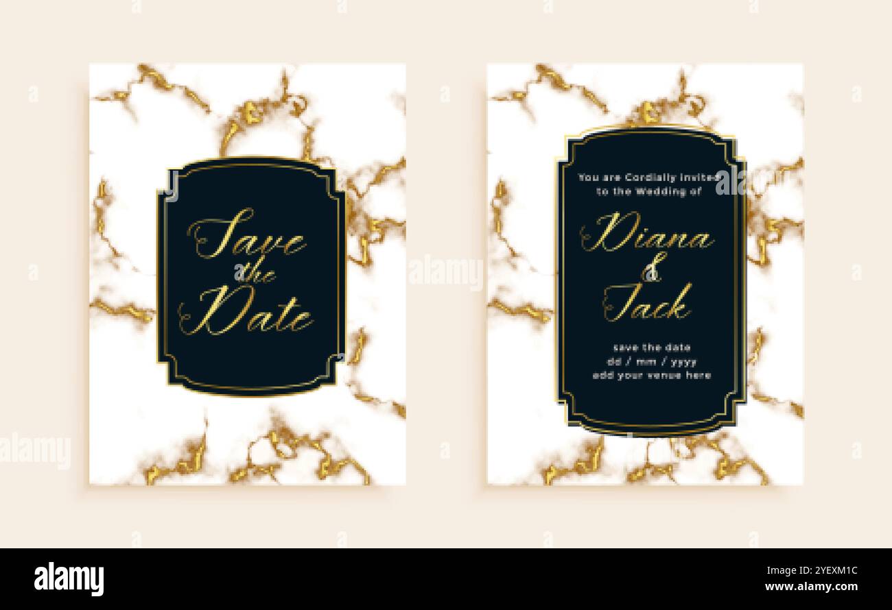 marble texture wedding invitation card template design Stock Vector ...
