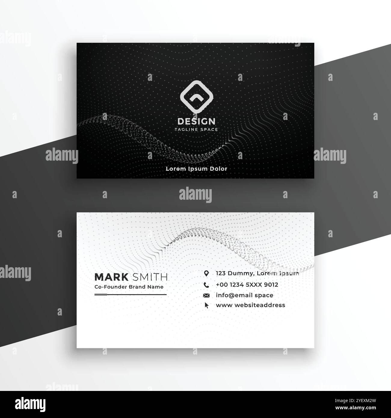 black and white elegant business card design template Stock Vector ...