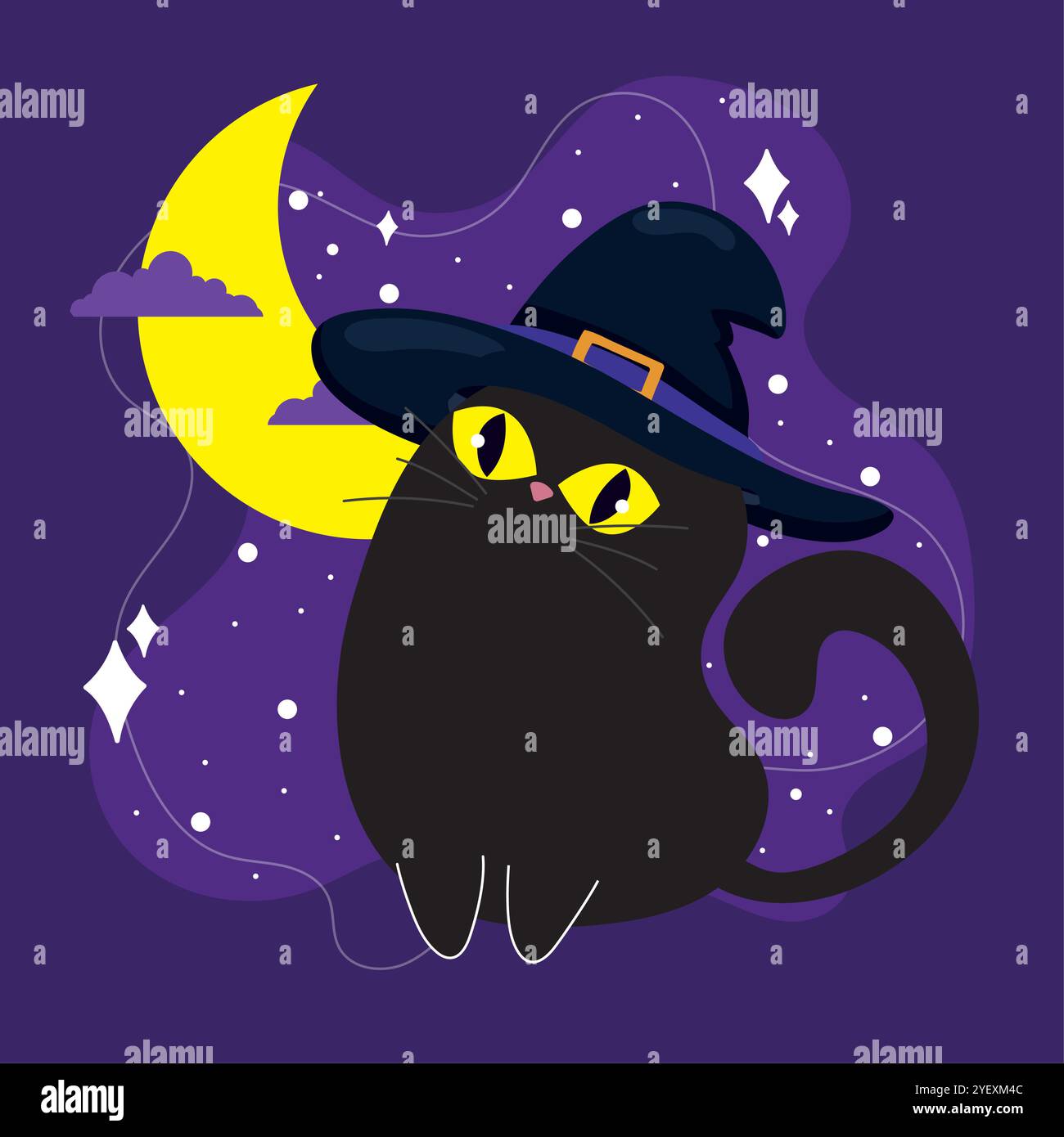 Witch moon illustration hi-res stock photography and images - Alamy