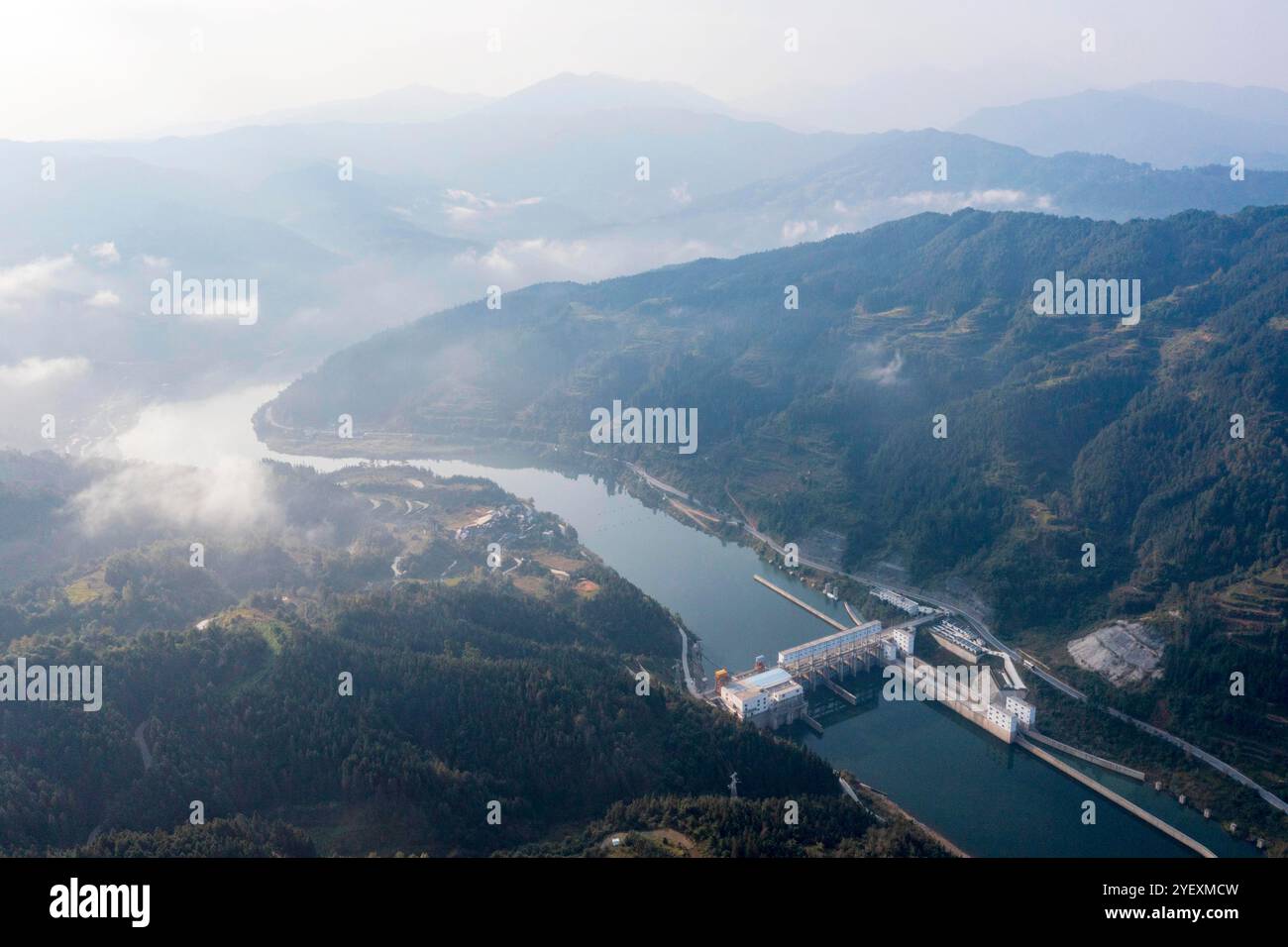 CONGJIANG, CHINA - NOVEMBER 1, 2024 - Aerial photo shows Langdong ...