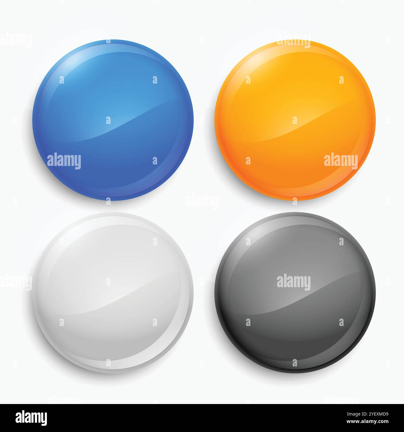 four empty shiny circular buttons set design Stock Vector Image & Art ...