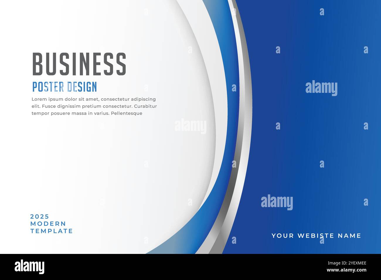 business poster design with elegant blue curve shapes Stock Vector ...