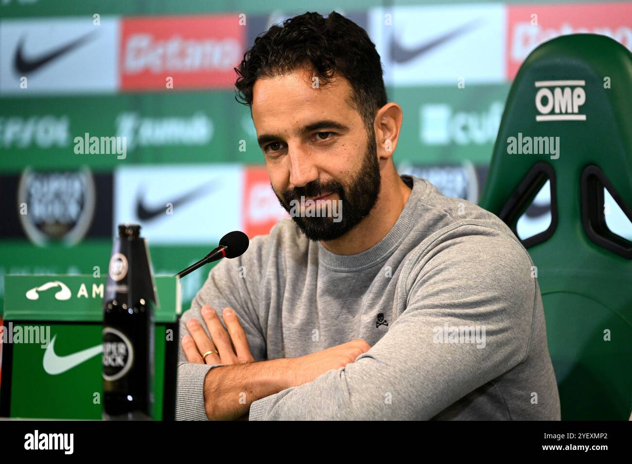 Sporting CP manager Ruben Amorim during a post-match press conference ...