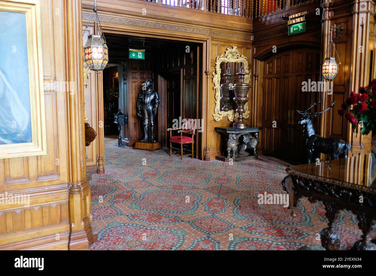 The Oak Hall at the Ashford Castle, in Cong, County Mayo, Ireland; a ...