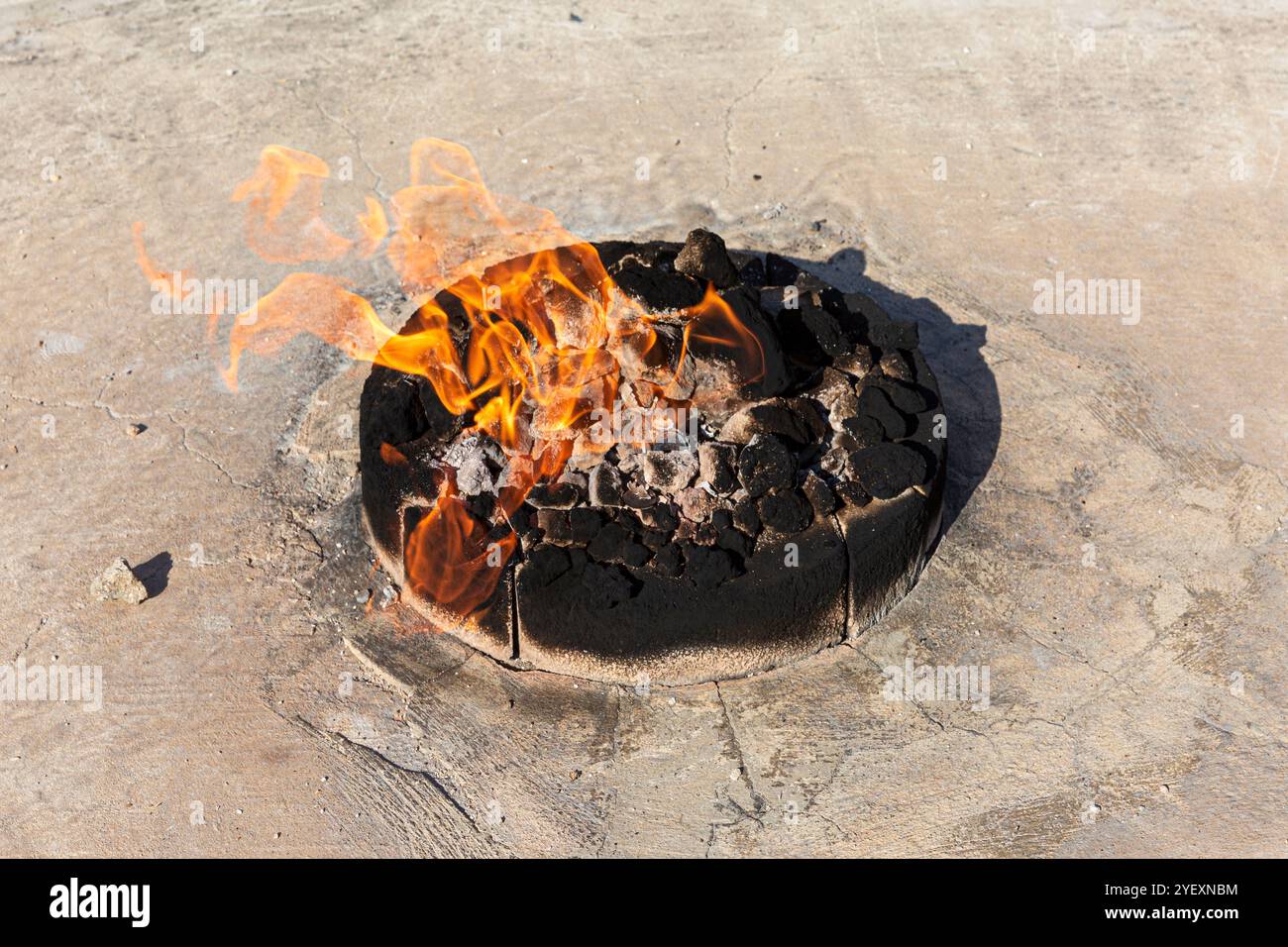 Close-up of an eternal flame at the 17th century Atashgah Zoroastrian ...