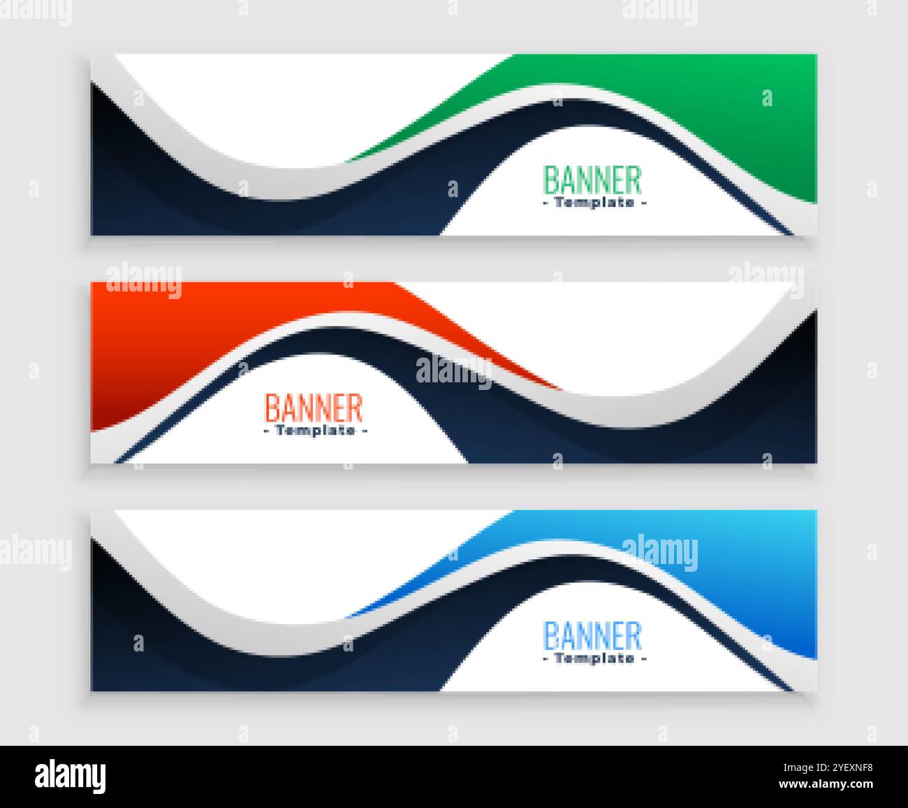 abstract web banners set in wavy shape styles Stock Vector Image & Art ...