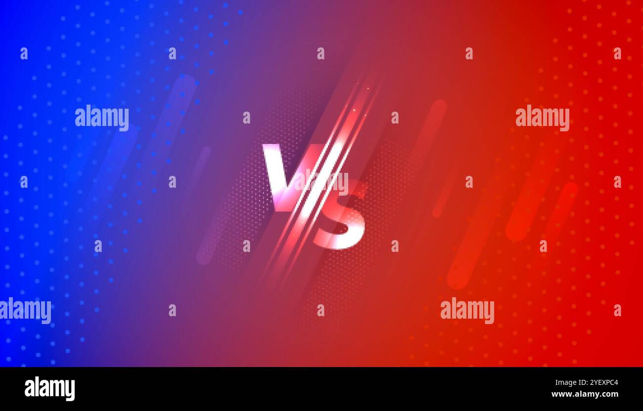 versus vs screen banner in red and blue gradient Stock Vector Image ...