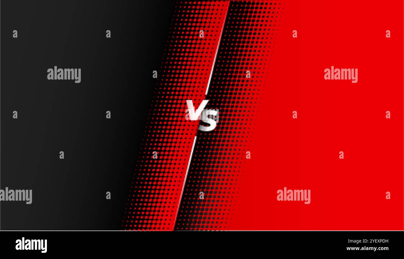 red and black halftone versus vs banner design Stock Vector Image & Art ...