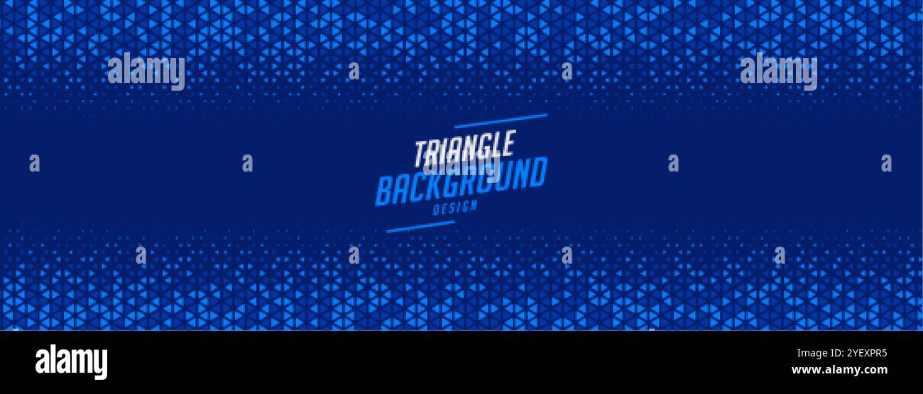 blue triangle halftone pattern wide banner design Stock Vector Image ...