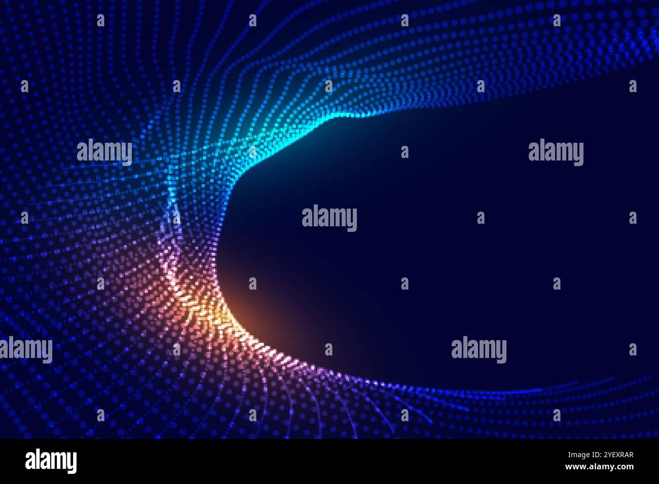 abstract futuristic digital particles glowing background design Stock ...