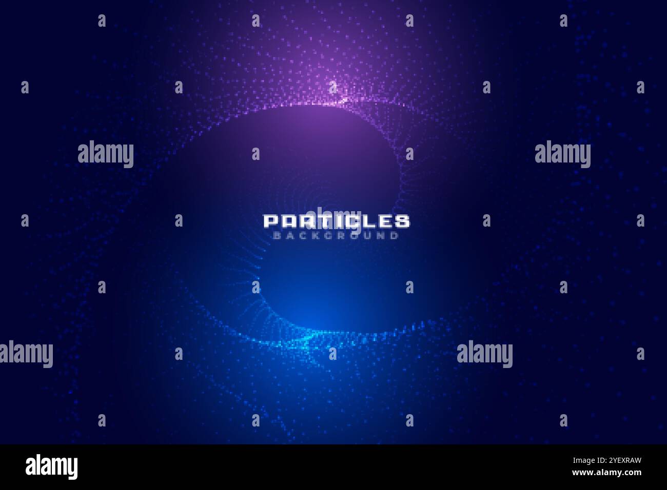 dynamic digital particles background in purple and blue shade Stock ...