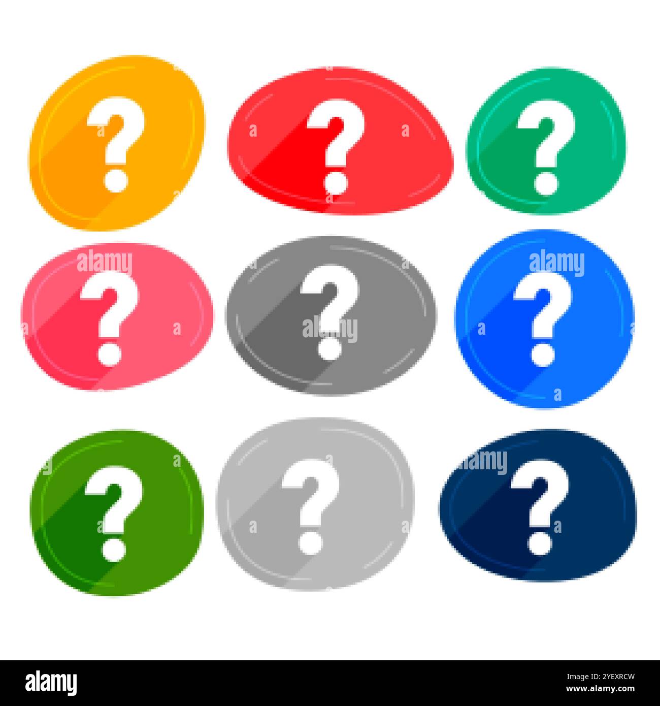 set of many colors question marks symbols Stock Vector Image & Art - Alamy
