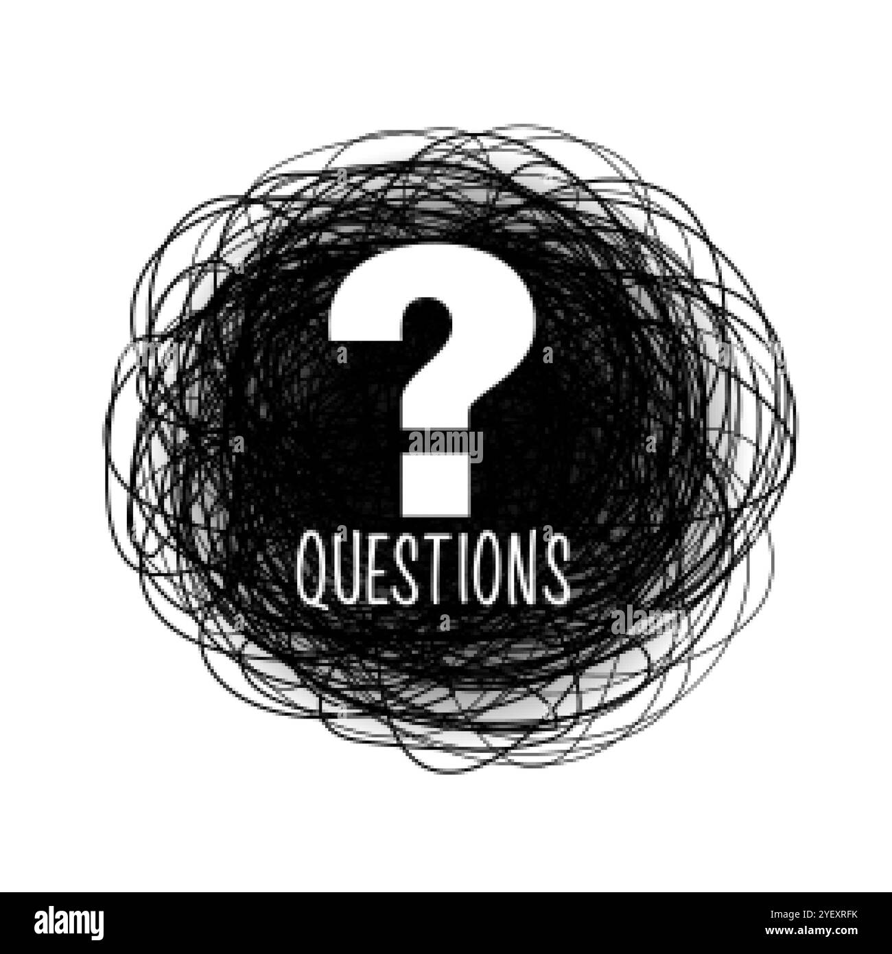 help and support question mark scribble style background Stock Vector ...