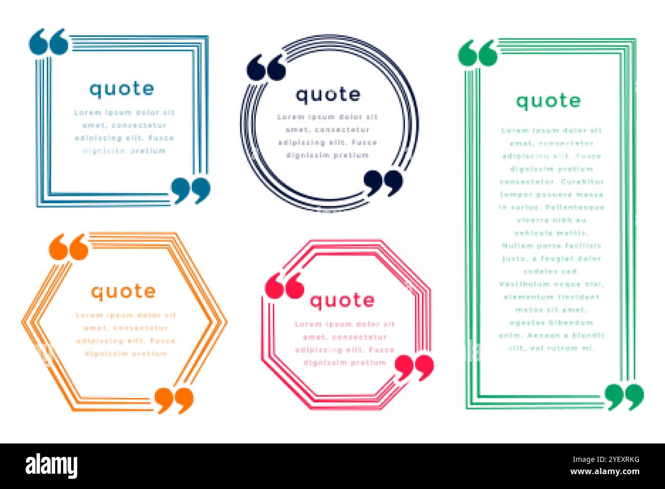 five line style quotation boxes template design Stock Vector Image ...