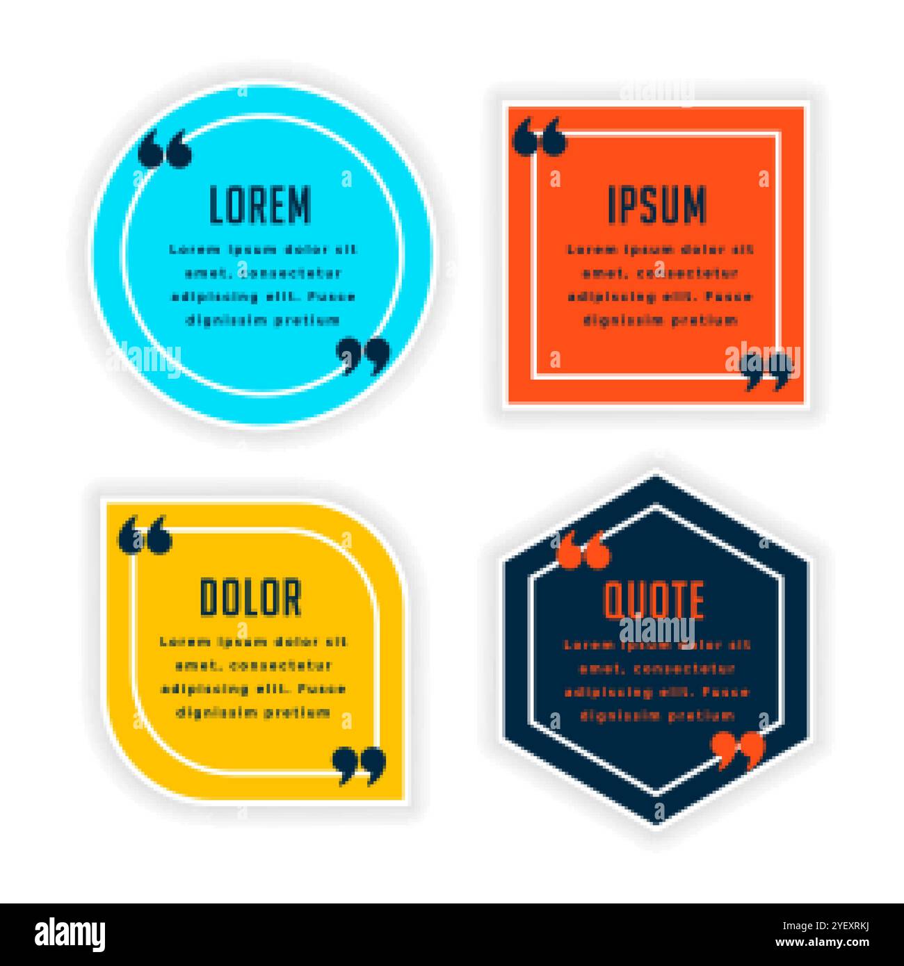 set of four geometric quotation template design Stock Vector Image ...