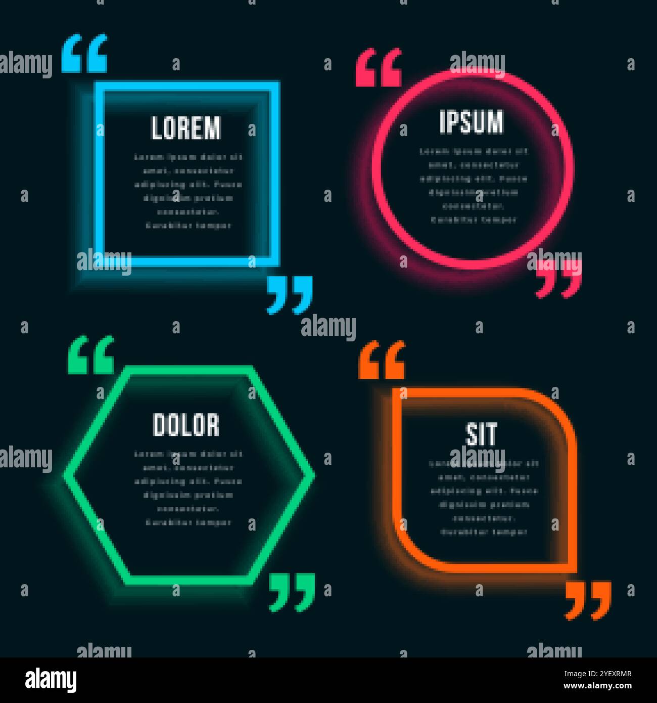 line style geometric quotation box template design Stock Vector Image ...