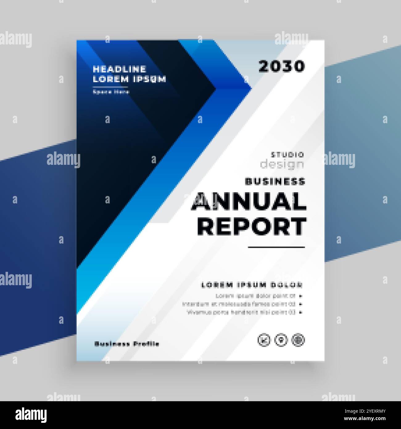 stylish blue annual report business flyer template design Stock Vector ...